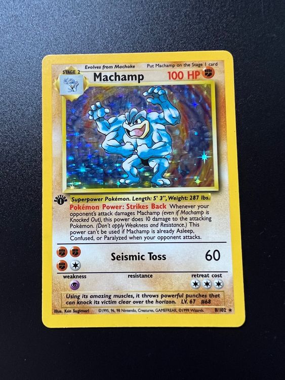 1x POKEMON MACHAMP HOLO 1ST ED BASE SET 1999 RARE CARD ENG (Gebraucht ...