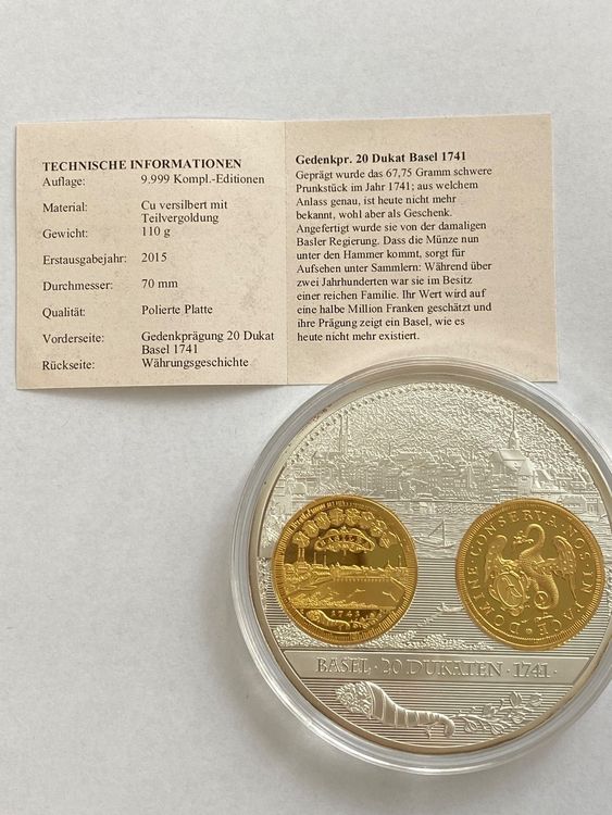 Basel 20 Dukaten 1741 - Medaille - Schweiz - Gigant | Kaufen auf Ricardo