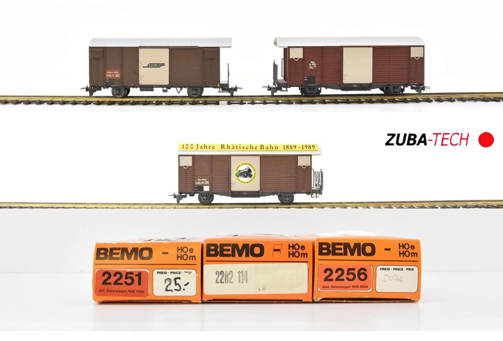 Bemo 3x Gedeckte Güterwagen der RhB H0m GS mit OVP (Gebraucht) in St. Gallen für CHF 39 – mit ...