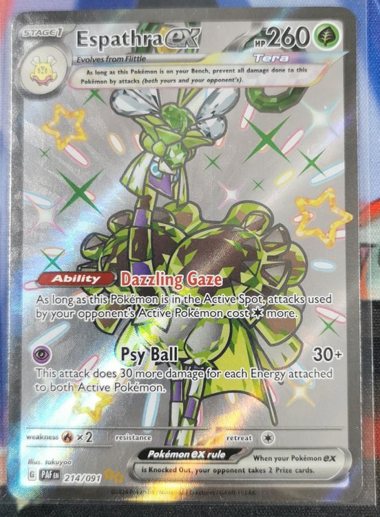 Pokemon Espathra ex 214/091 Shiny Paldean Fates EN | Kaufen auf Ricardo