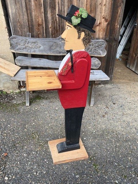 Holzskulptur, Butler - Höhe 98cm | Kaufen auf Ricardo