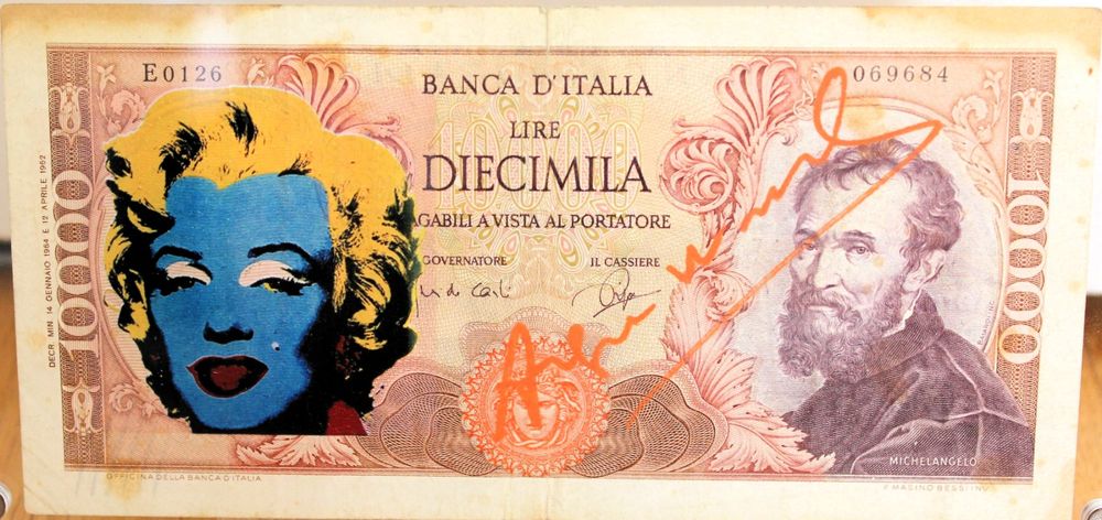 Andy Warhol - Mischtechnik auf Banknote / ORIGINAL - TOP!!! (Gebraucht) in Bern für CHF 334 ...