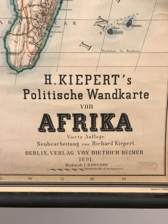 Antike Wandkarte Schulkarte Afrika (Gebraucht) in Rapperswil SG für CHF 500 – nur Abholung auf ...