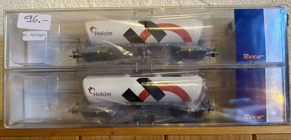 Roco HO 76145 Holcim Kesselwagen 2er Set, neuwertig (Neu und ...