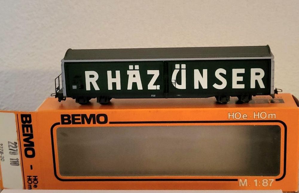 Bemo RhB 2278 20 H0m Schiebewandwagen Rhäzünser, neu in OVP (Neu (gemäss Beschreibung)) in ...