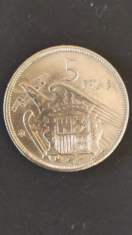 Spanish 5 Pesetas Coin 1957 Franco (Gebraucht) in Hinwil für CHF 2 ...