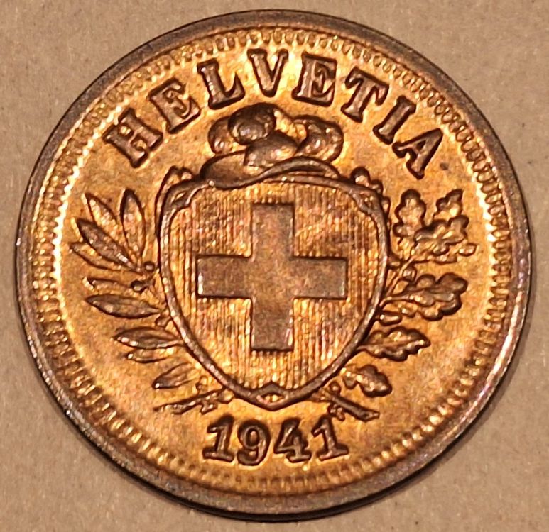 1 Rappen 1941 Cu-Sn; vz+ | Kaufen auf Ricardo