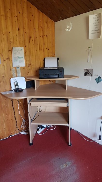 Eck-Schreibtisch mit Multifunktions-Etagen, Holz | Kaufen auf Ricardo