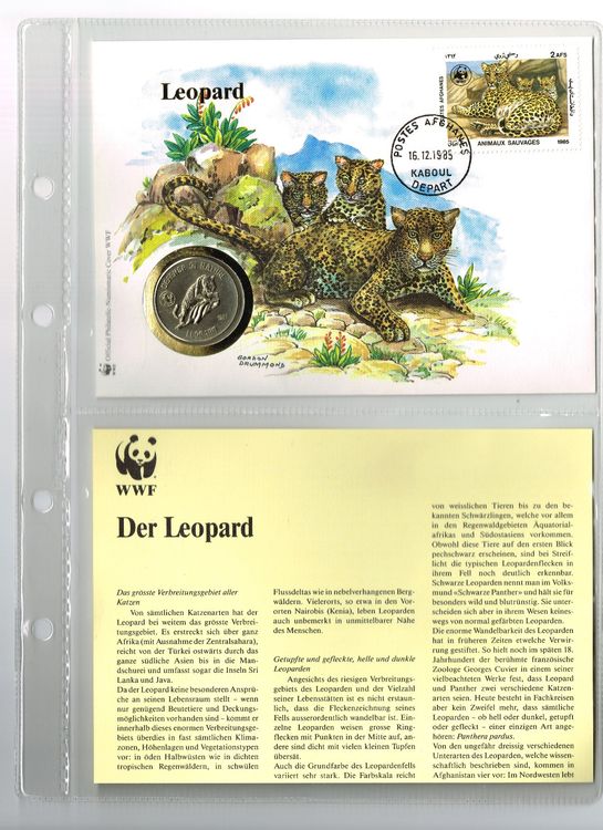 Leopard_1985_WWF_Münzbrief mit Beschreibung (Gebraucht) in Hombrechtikon für CHF 2.9 – mit ...