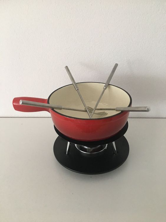 Käsefondue Set / Caquelon aus Gusseisen, Rechaud Edelstahl (Neu (gemäss ...