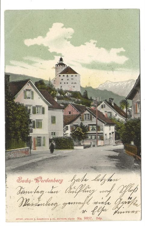 Buchs - Werdenberg (SG) Rheintal - Schloss mit Altstadt 1904 (Gebraucht ...