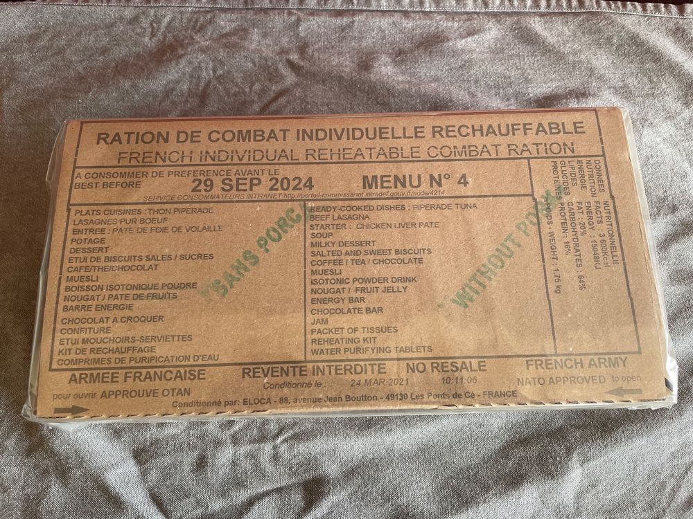 RCIR Menu 4 / NATO MRE / Ration de combat, armée française | Kaufen auf ...