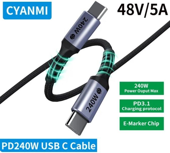CYANMI 240W Kabel Power Line PD3.1 USB-C 48V 5A QC4 (Neu (gemäss Beschreibung)) in Mauren für ...