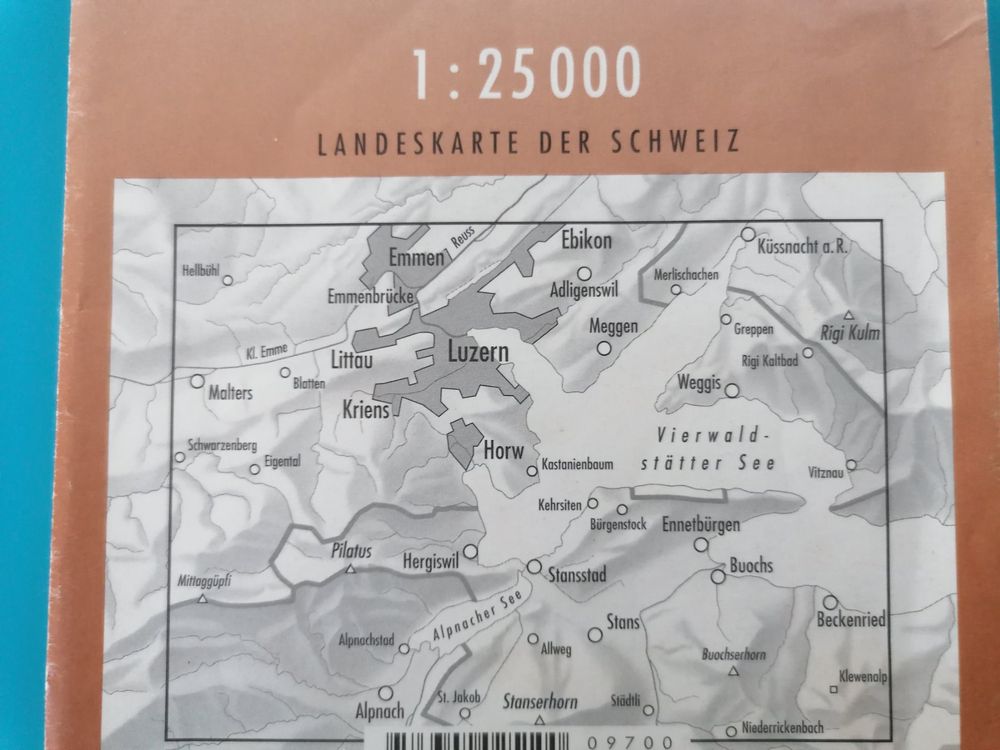 2510 Luzern und Umgebung🌞1:25'000 Landeskarte der Schweiz (Gebraucht) in Emmenbrücke für CHF 6. ...