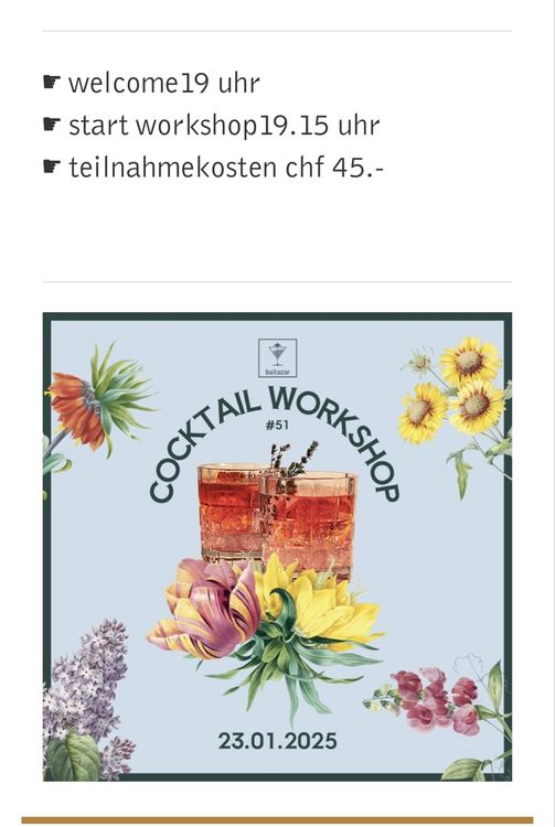 Cocktail Workshop in Basel (Neu und originalverpackt) in Basel für CHF 49 – mit Lieferung auf ...
