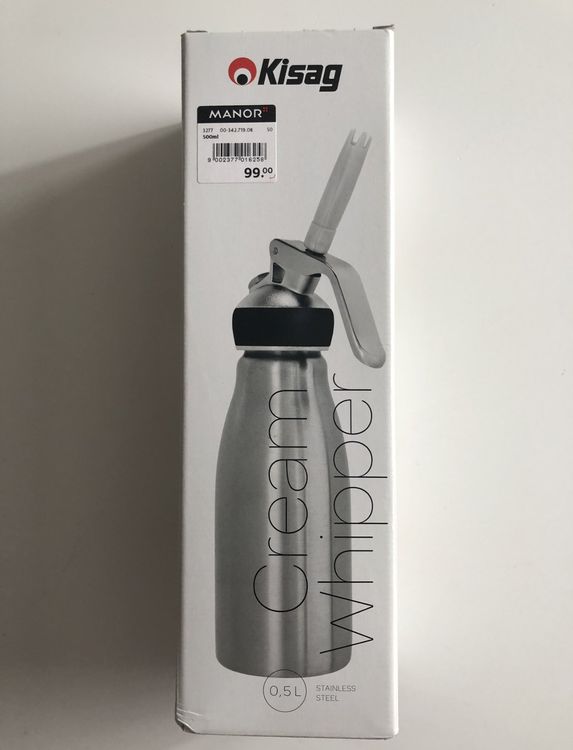 KISAG Edelstahl Rahmbläser 0,5l + 10 Kapseln OVP | Kaufen auf Ricardo