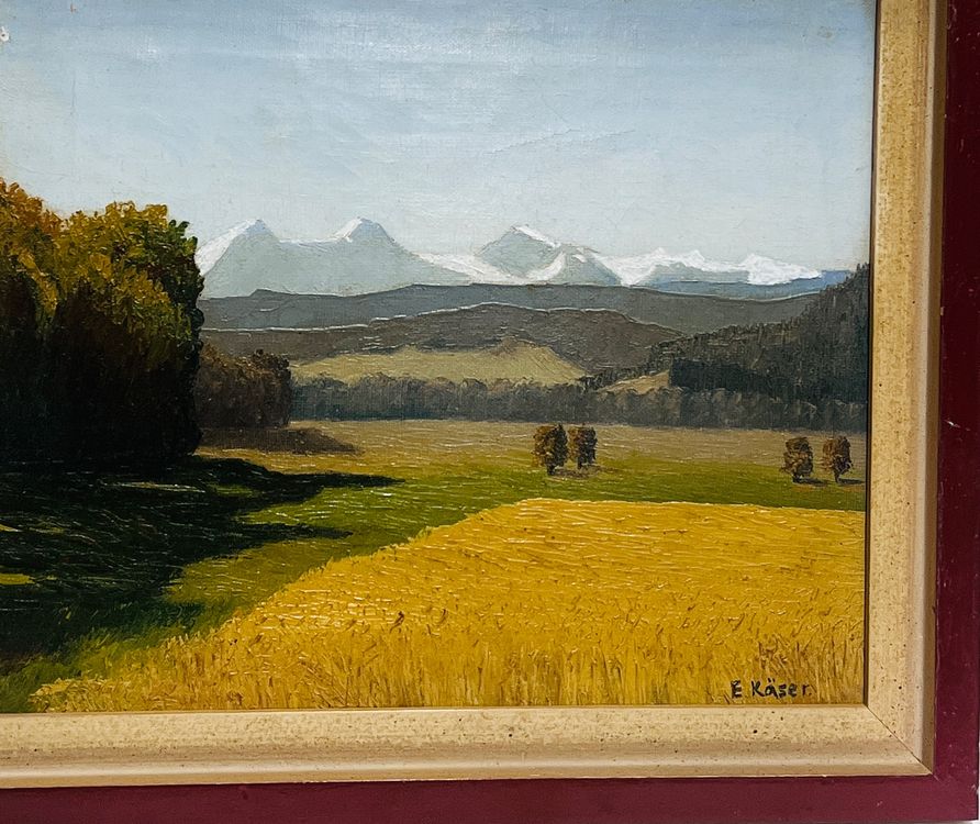 E. Käser Antike Landschaft Gemälde Öl Auf Leinwand (Gebraucht) in Root ...