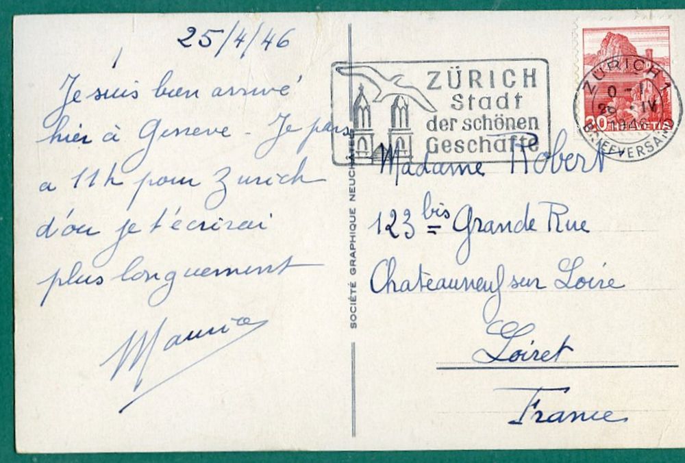Genève, Monument Brunswick et la Rade, 1946 (Gebraucht) in Sargans für CHF 1 – mit Lieferung auf ...