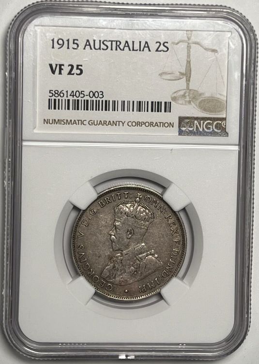 Seltene Münze 1915 Australien George V Florin (2 Schilling) | Kaufen ...