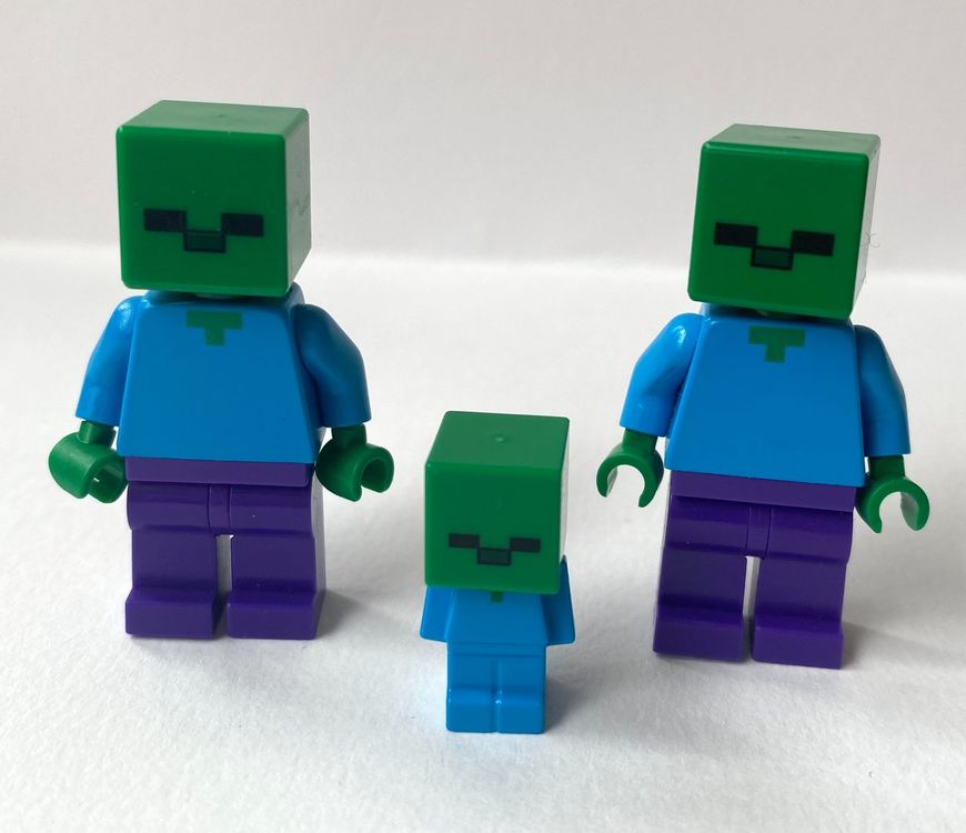 Lego Minecraft Minifigur- 3x Zombie (2x min010, 1x min057) | Kaufen auf ...