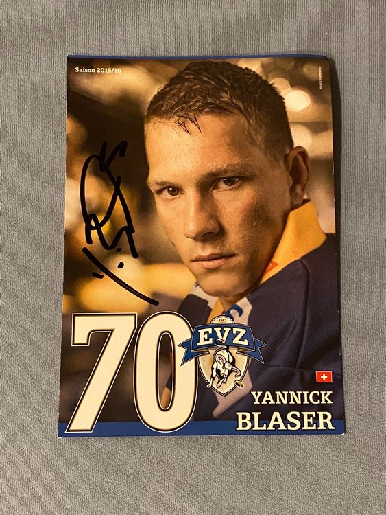 #70 Yannick Blaser Autogramm mit Originalunterschrift EV Zug | Kaufen ...