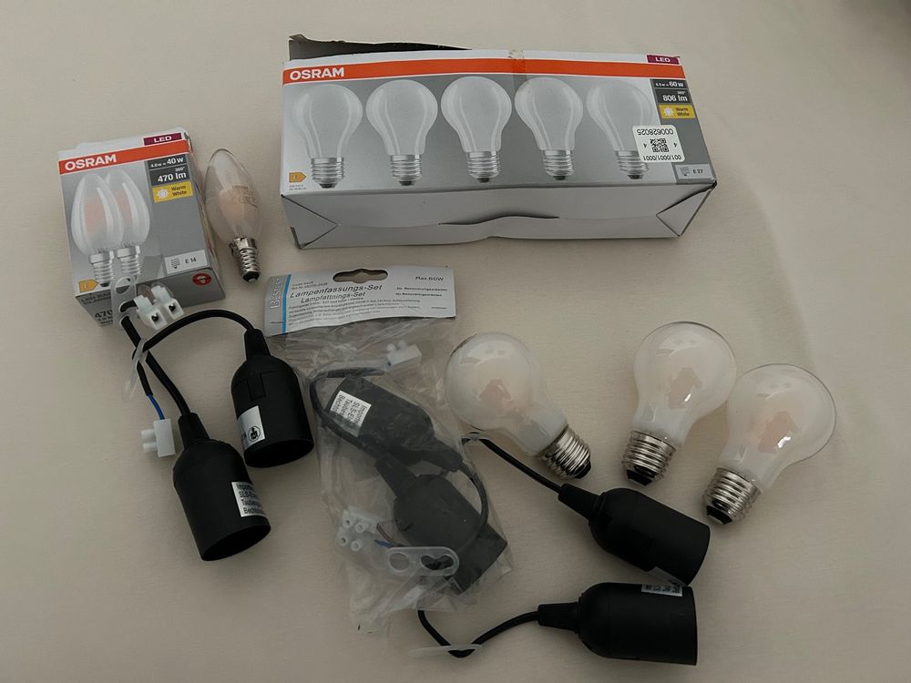 Lampenfassungen, Glühbirnen (Neu (gemäss Beschreibung)) in Zizers für CHF 1 – mit Lieferung auf ...
