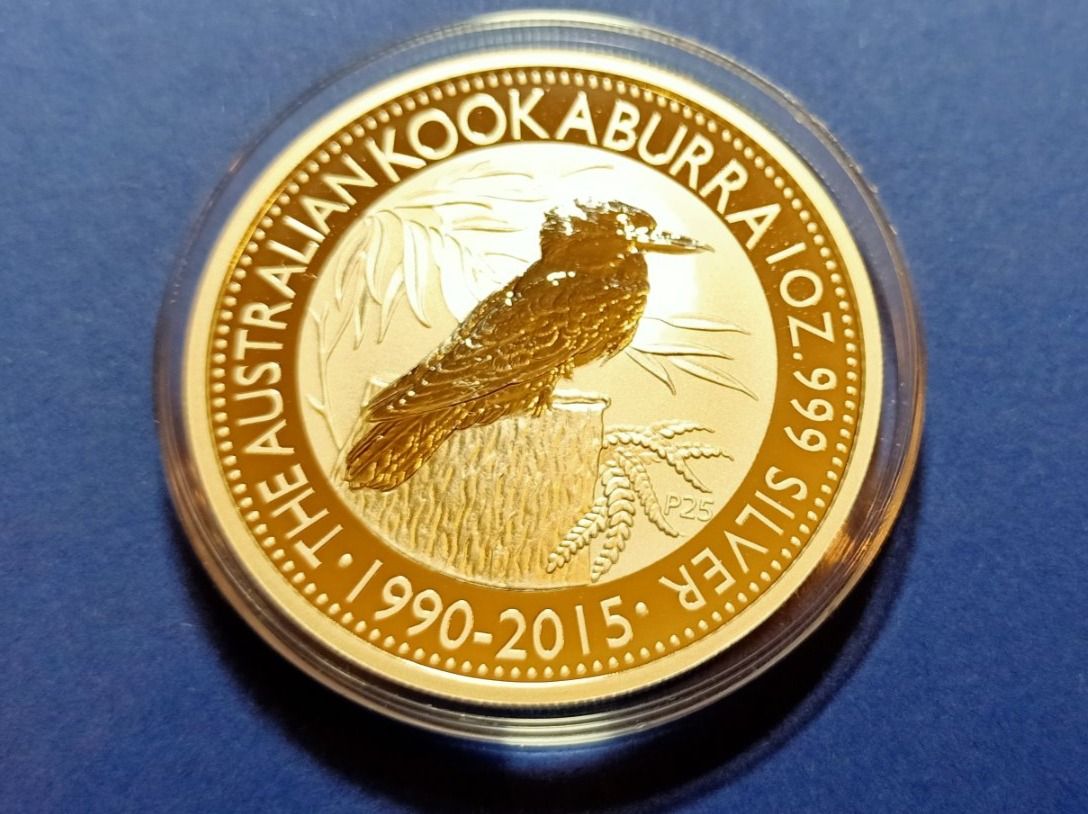 25J KOOKABURRA 1 OZ UNZE 1990 2015 Jubiläum SILBER AUSTRALIE (Neu und ...
