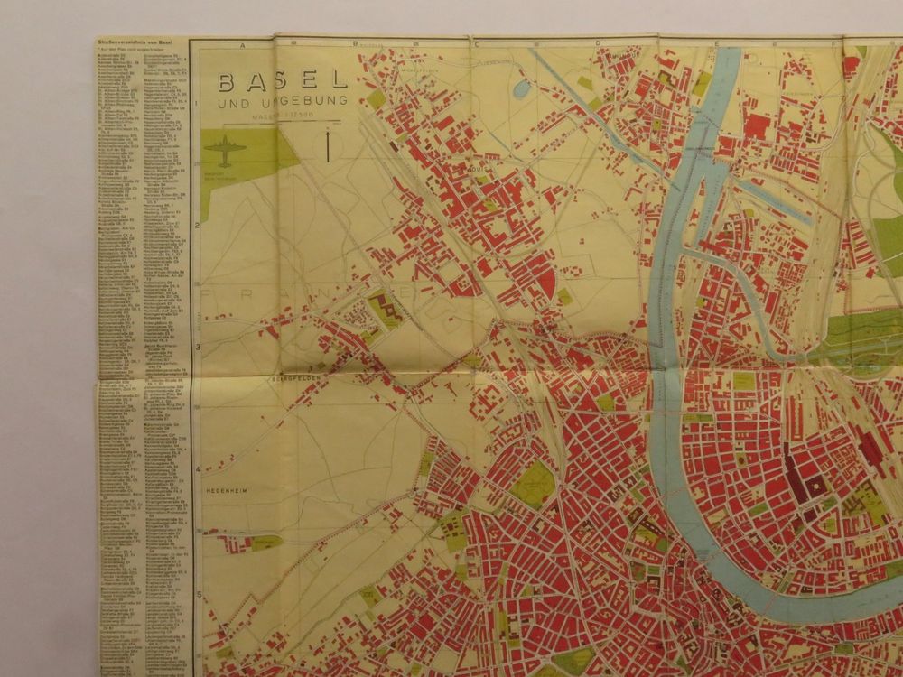 Basel - Plan - Führer - Stadtplan - Strassenbahnen - antik (Gebraucht ...