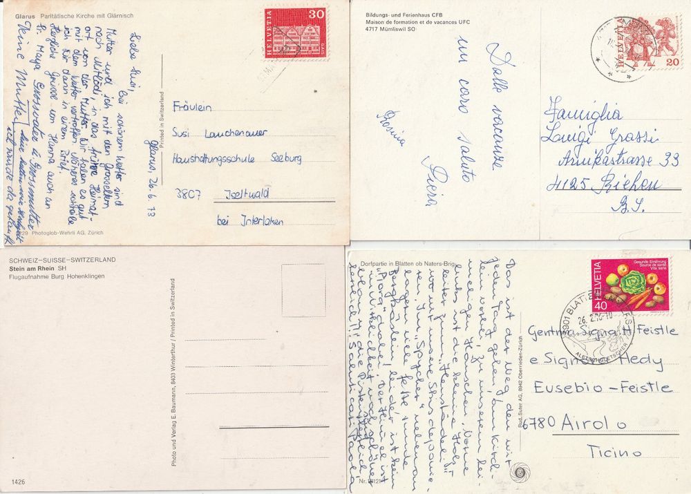 20 Karten Schweiz (Gebraucht) in Lumbrein für CHF 2 – mit Lieferung auf Ricardo kaufen