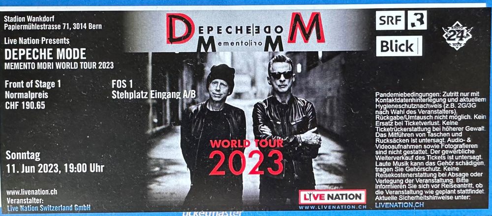 Depeche Mode FOS 1 Bern 11.06.23 (Neu (gemäss Beschreibung)) in ...