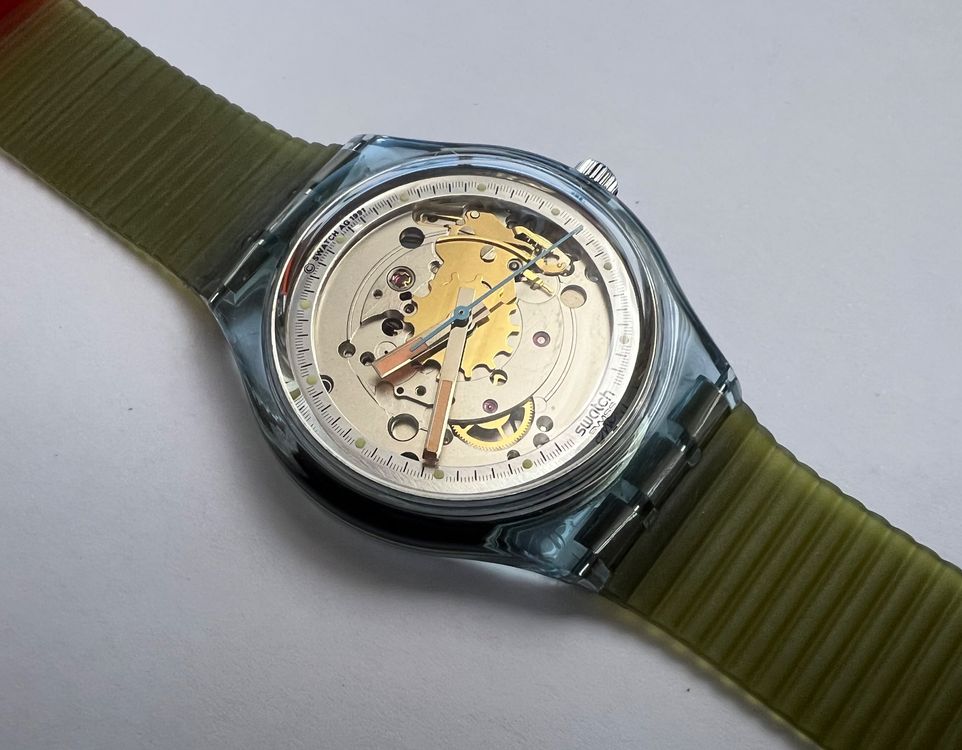 SWATCH SAN 100 “BLUE MATIC” Automatic (1991) (Neu und originalverpackt ...