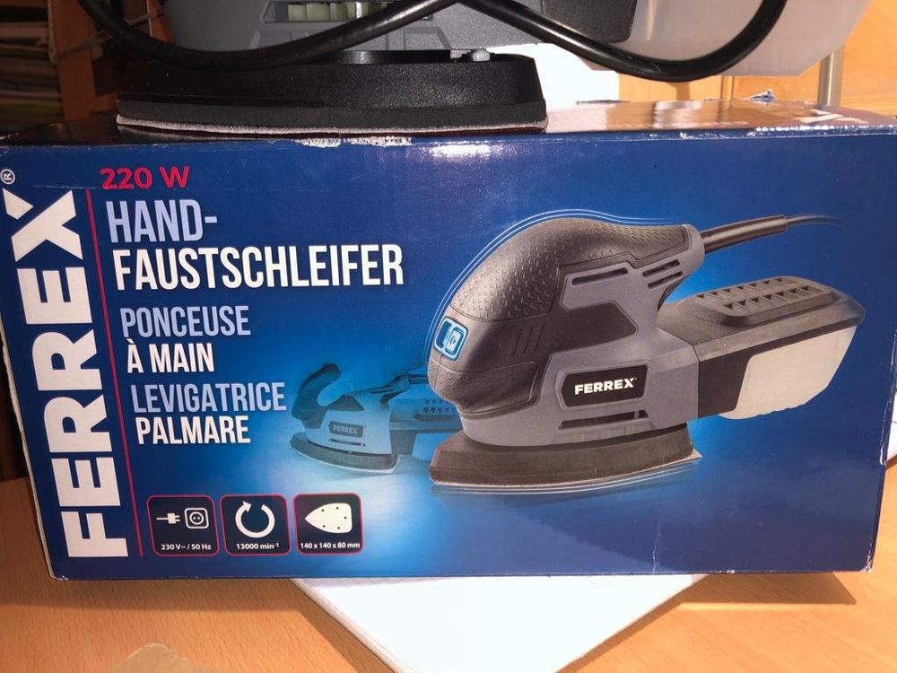 Hand-Faustschleifer FERREX inkl. Schleifpapier (Neu (gemäss ...