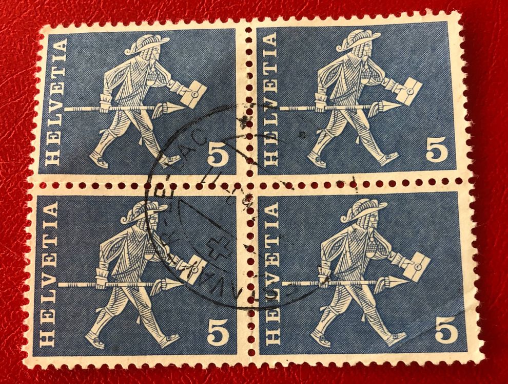 4 er Block Nr.355 mit Stempel (Gebraucht) in Aarau für CHF 0.35 – mit ...