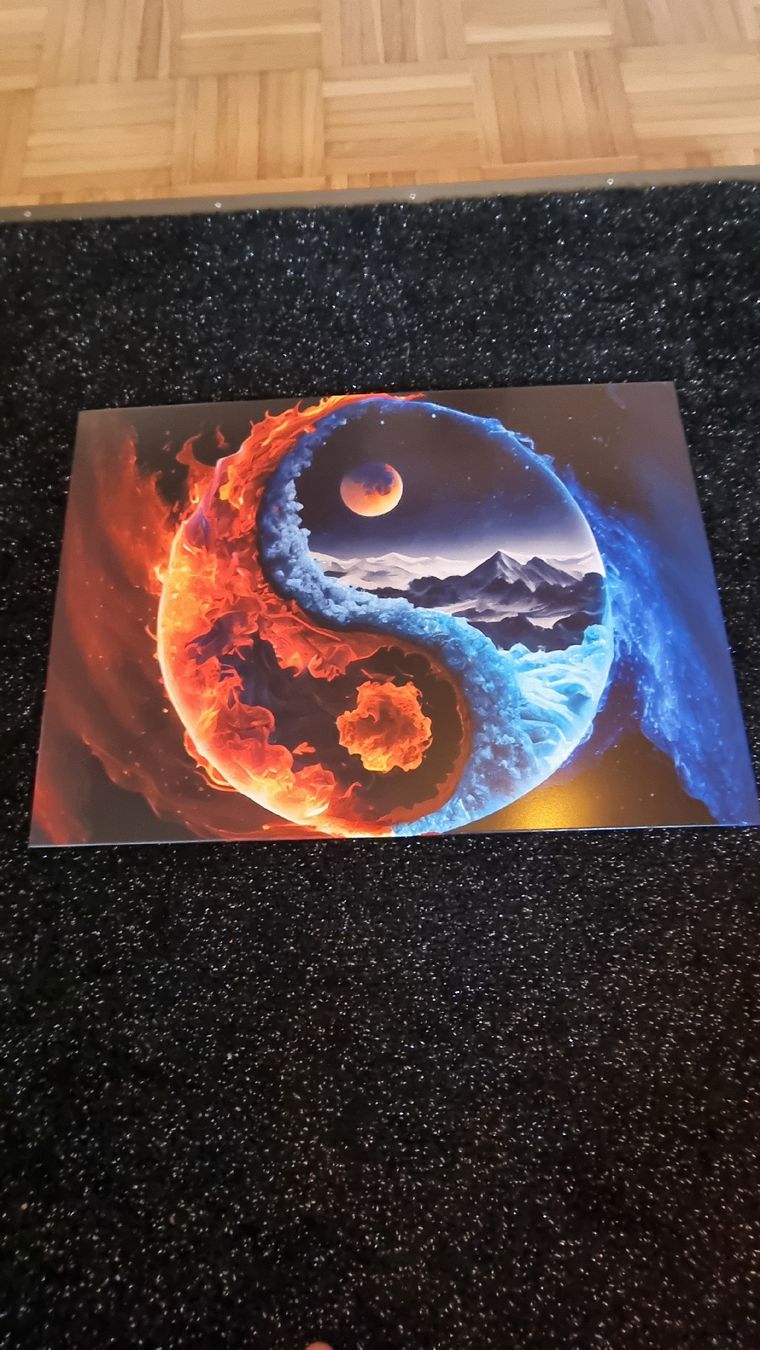 Displate Metallbild Yin Yang, neuwertig, Top Zustand! (Neu (gemäss ...