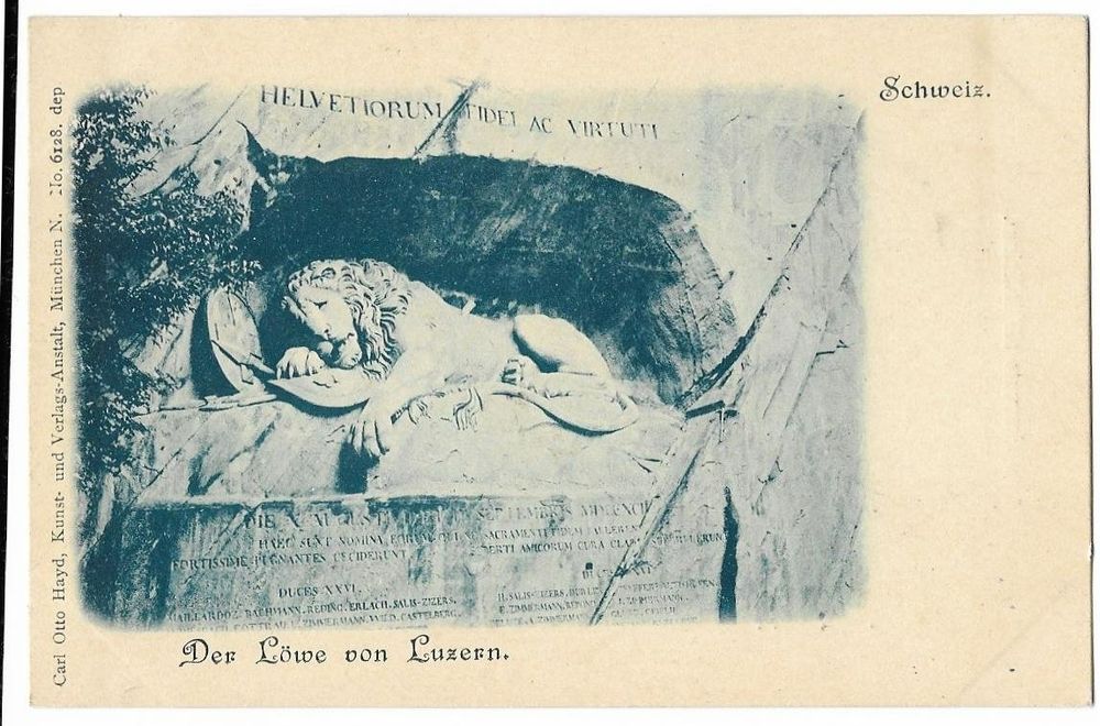 LUZERN: Löwendenkmal 1899, Stempel eidg. Kriegscommisariat (Gebraucht ...