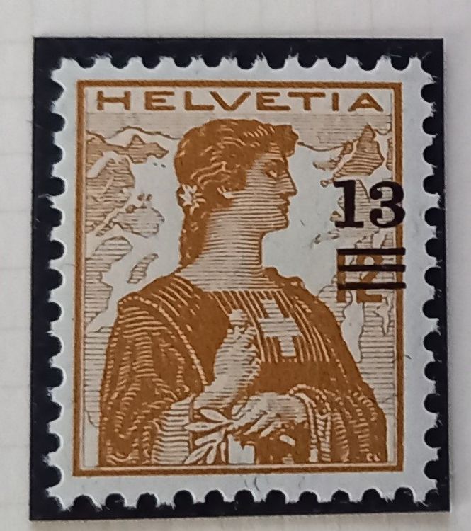 Brustbild Helvetia mit neuen Wertaufdruck postfrisch (Neu (gemäss Beschreibung)) in Toffen für ...