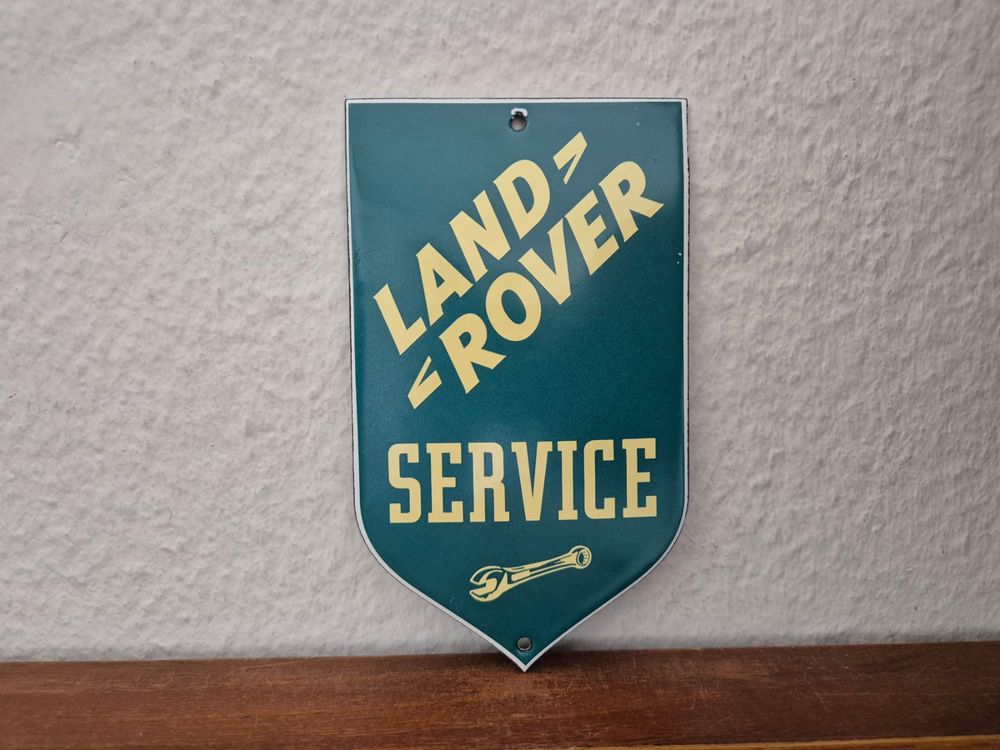 Emailschild Land Rover Service Logo Emaille Schild Reklame (Neu (gemäss ...