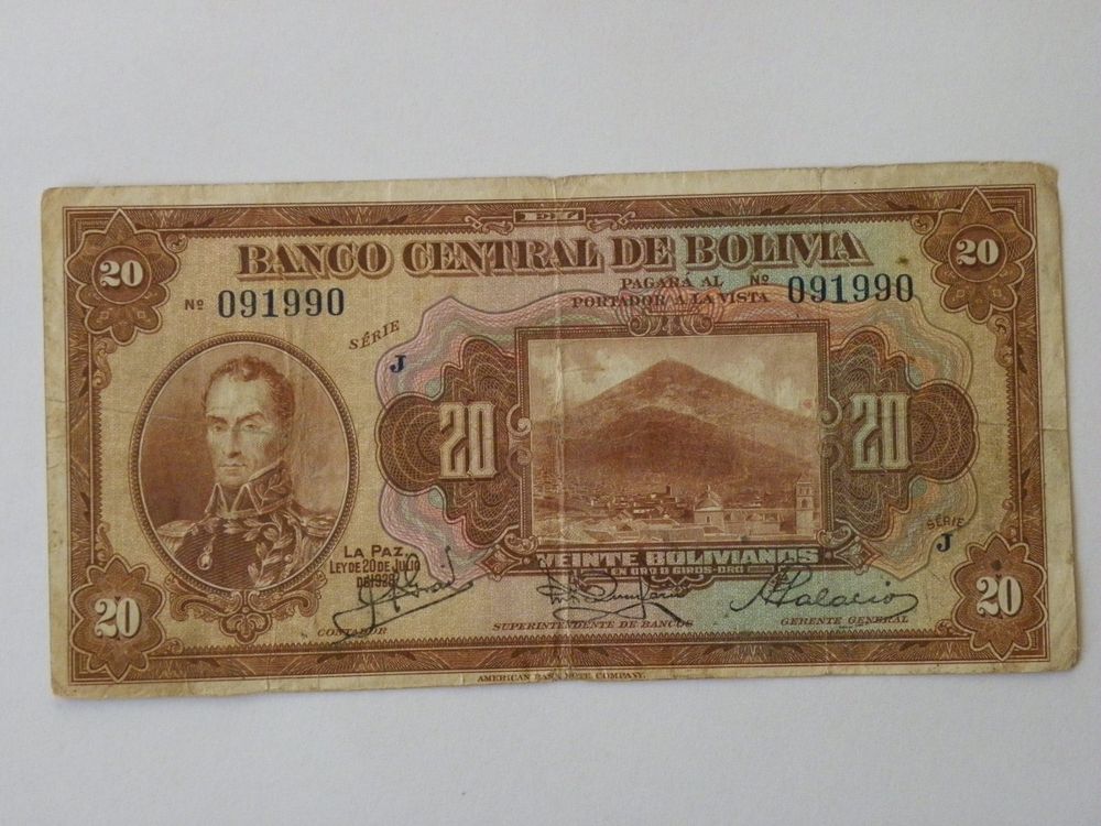 Bolivia 20 Bolivianos 1928, Antik Banknoten | Kaufen auf Ricardo