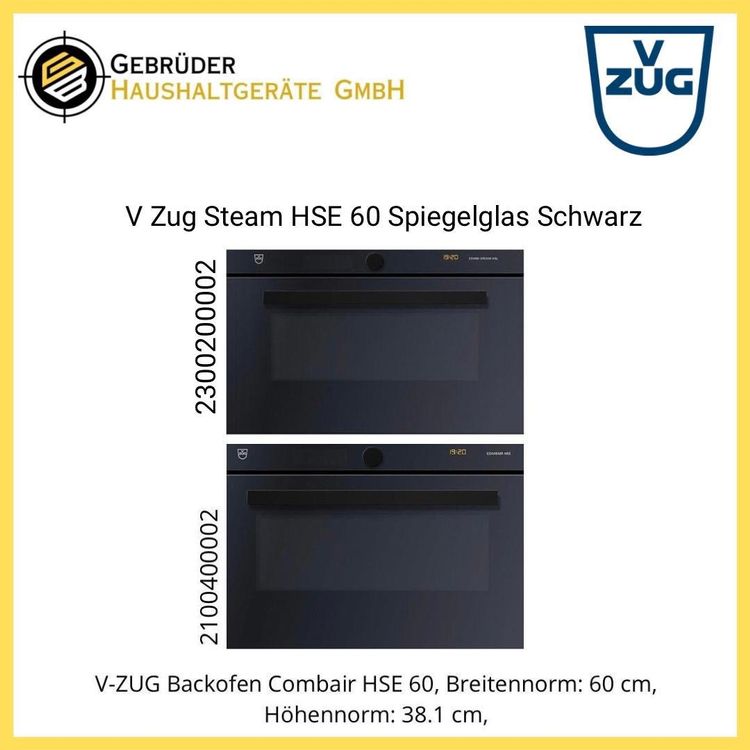 V Zug Steamer HSE60 60 x 38,cm + Backofen 60 x 38,cm Set (Neu und ...