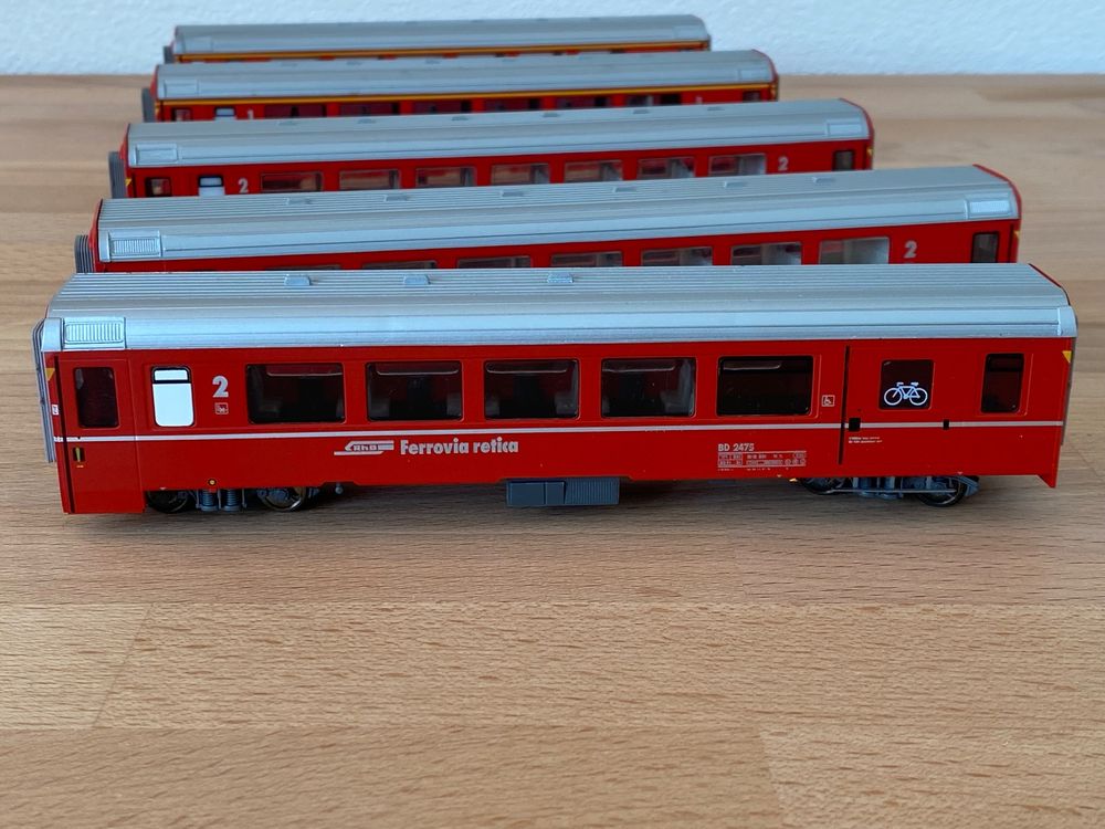 RhB D+R Set aus 5 neuen EW IV Wagen mit roter Farbgebung neu (Neu ...