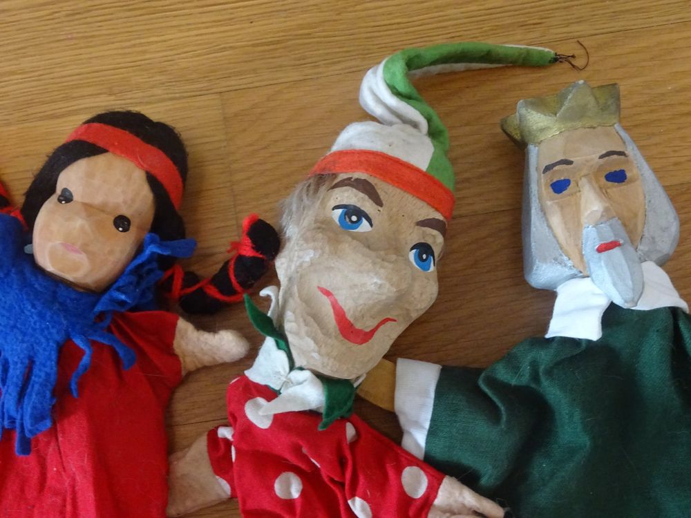 6 Kasperli Handpuppen aus Holz f. Kasperlitheater inkl. Koch (Gebraucht ...