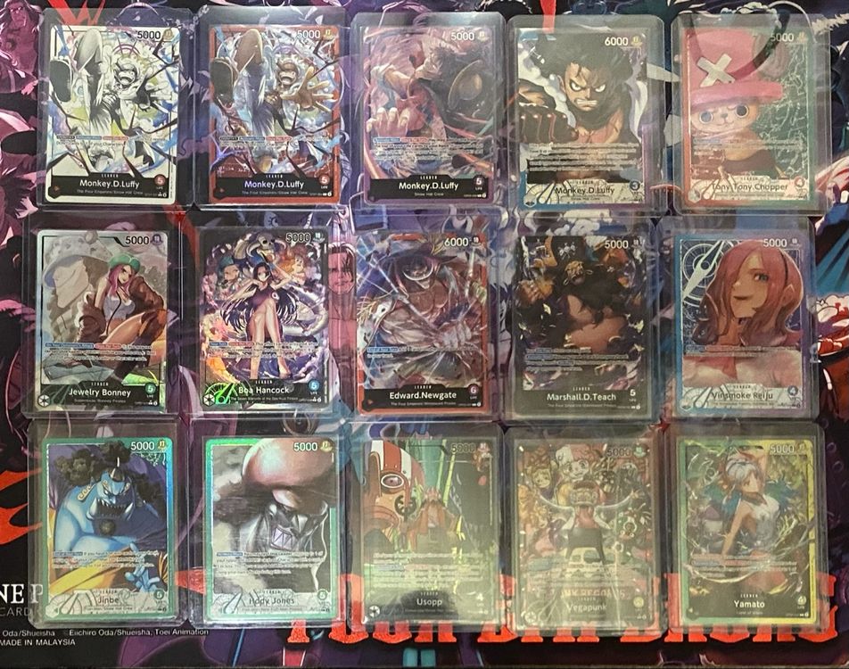 One Piece TCG Alt Art Leader Sammlung 26 Karten!!! (Neu (gemäss ...