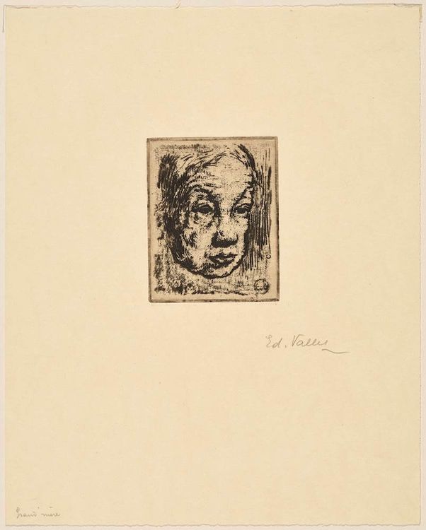 Ed. Vallee Original Radierung, Grand'mere, 1912 Signiert (Gebraucht) in ...