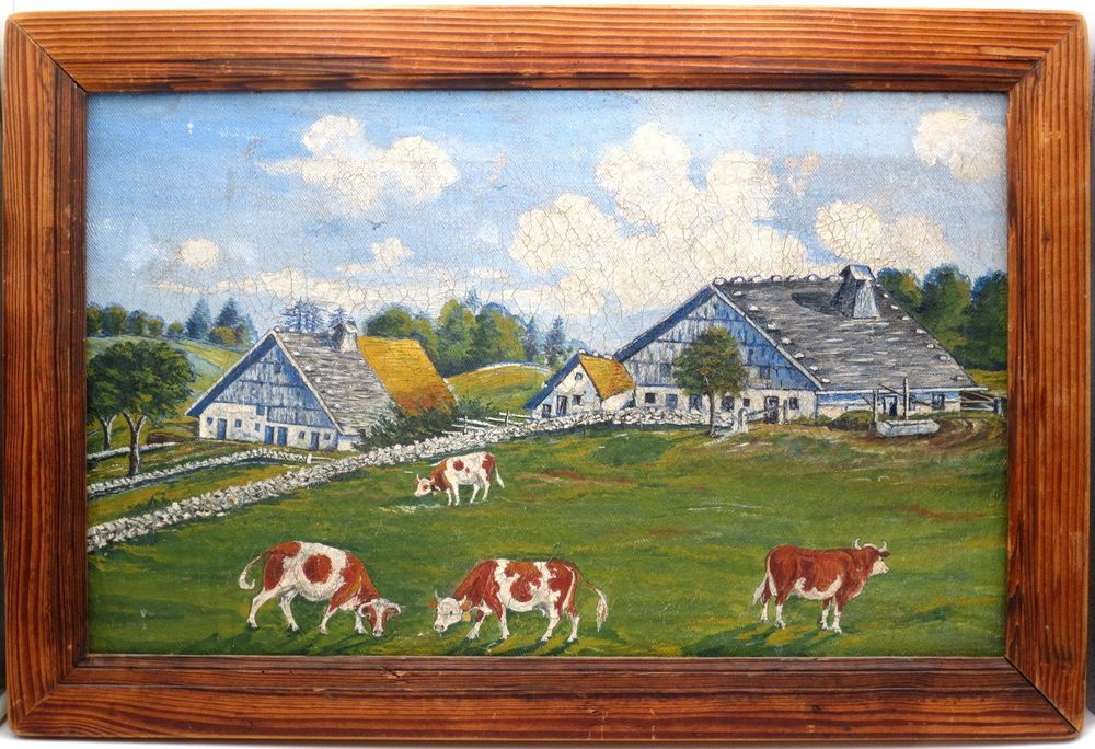 Tableau art populaire Gruyère vaches poya Gemälde Volkskunst (Gebraucht) in Noville für CHF 120 ...