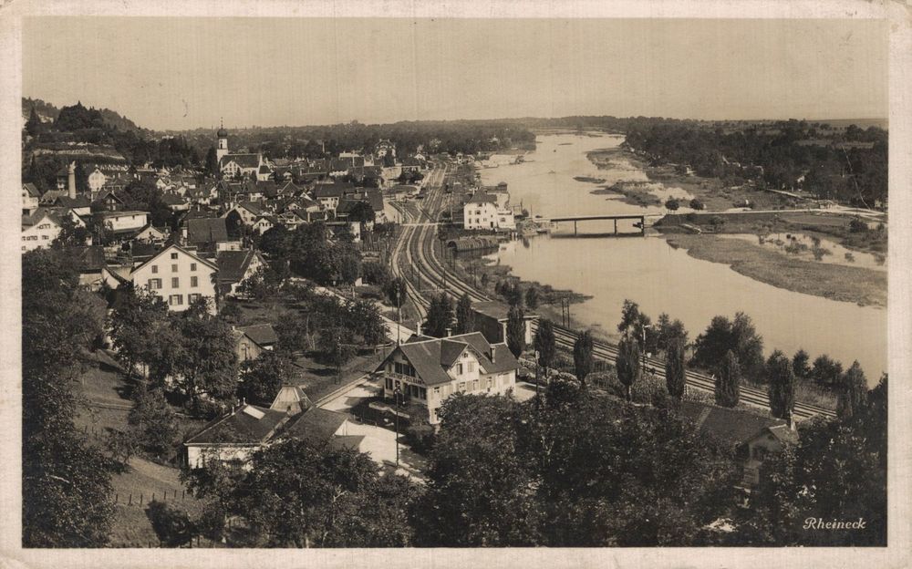 Rheineck. Gesamtansicht mit Rhein und Rheinbrücke (Gebraucht) in Bronschhofen für CHF 8 – mit ...