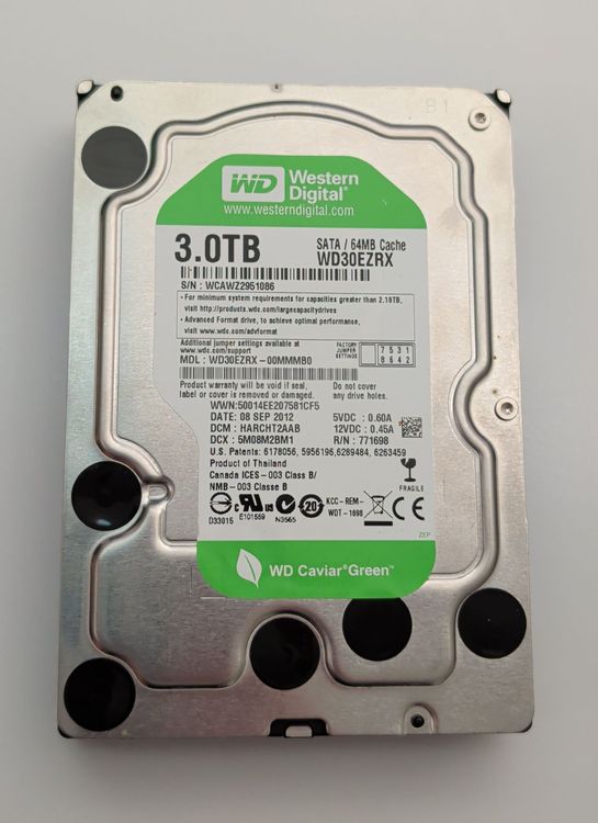 Western Digital WD Caviar Green 3.0TB HDD Festplatte (Gebraucht) in ...