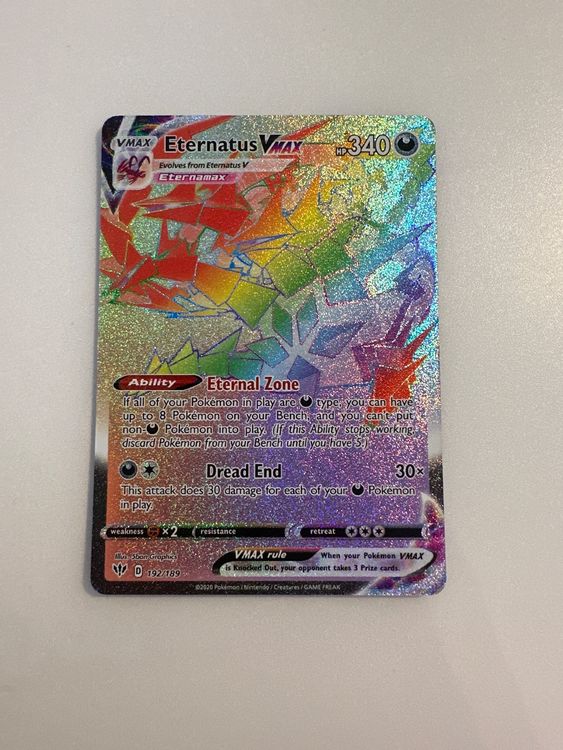 Pokemon Eternatus Vmax 340 HP Rainbow mega Artwork selten | Kaufen auf ...