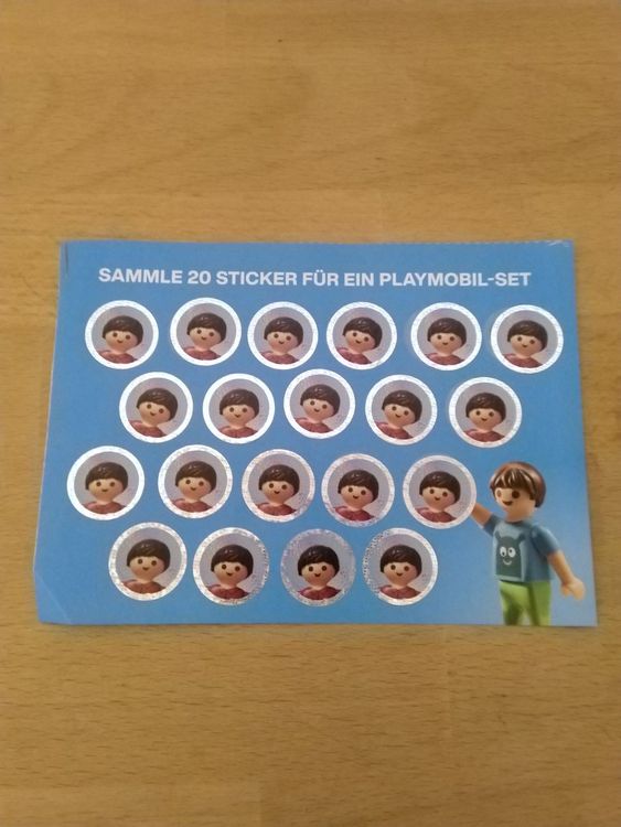 Migros Playmobil Mania - eine volle Karte 20 Sticker (Neu (gemäss Beschreibung)) in Hinwil für ...