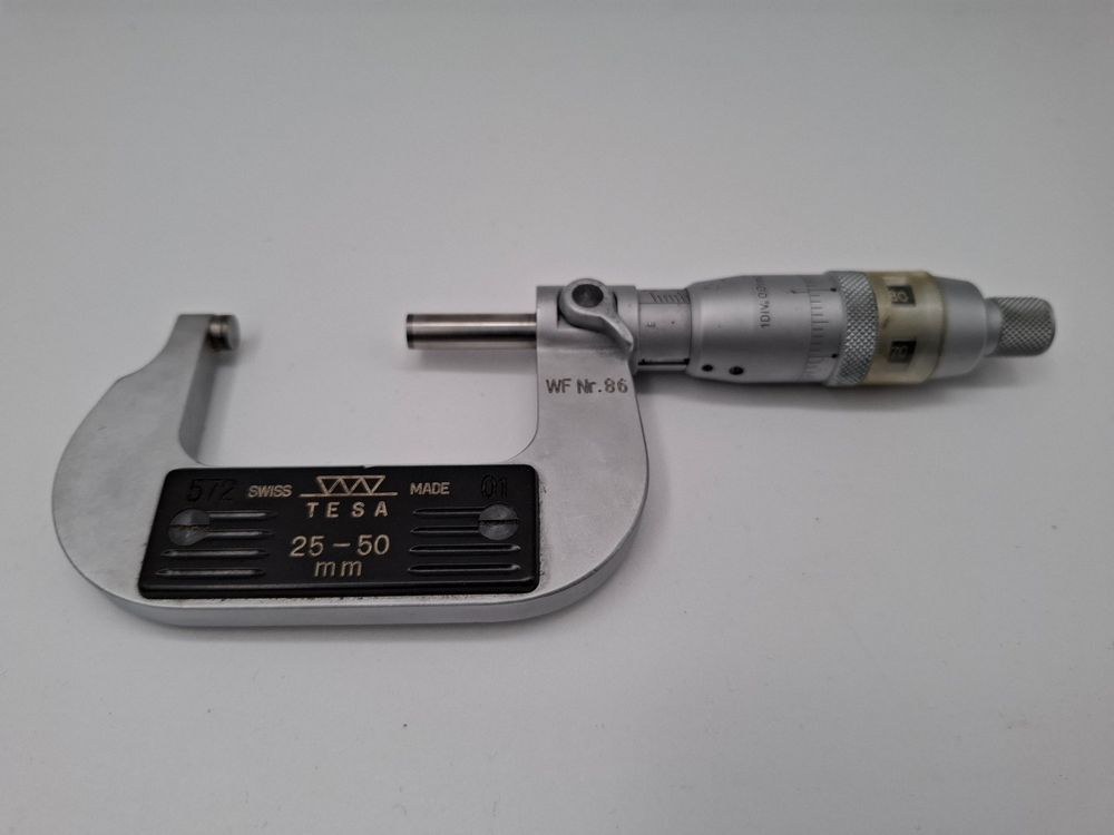 Micrometer TESA 25-50 mm avec certificat Swiss - Set complet (Gebraucht ...