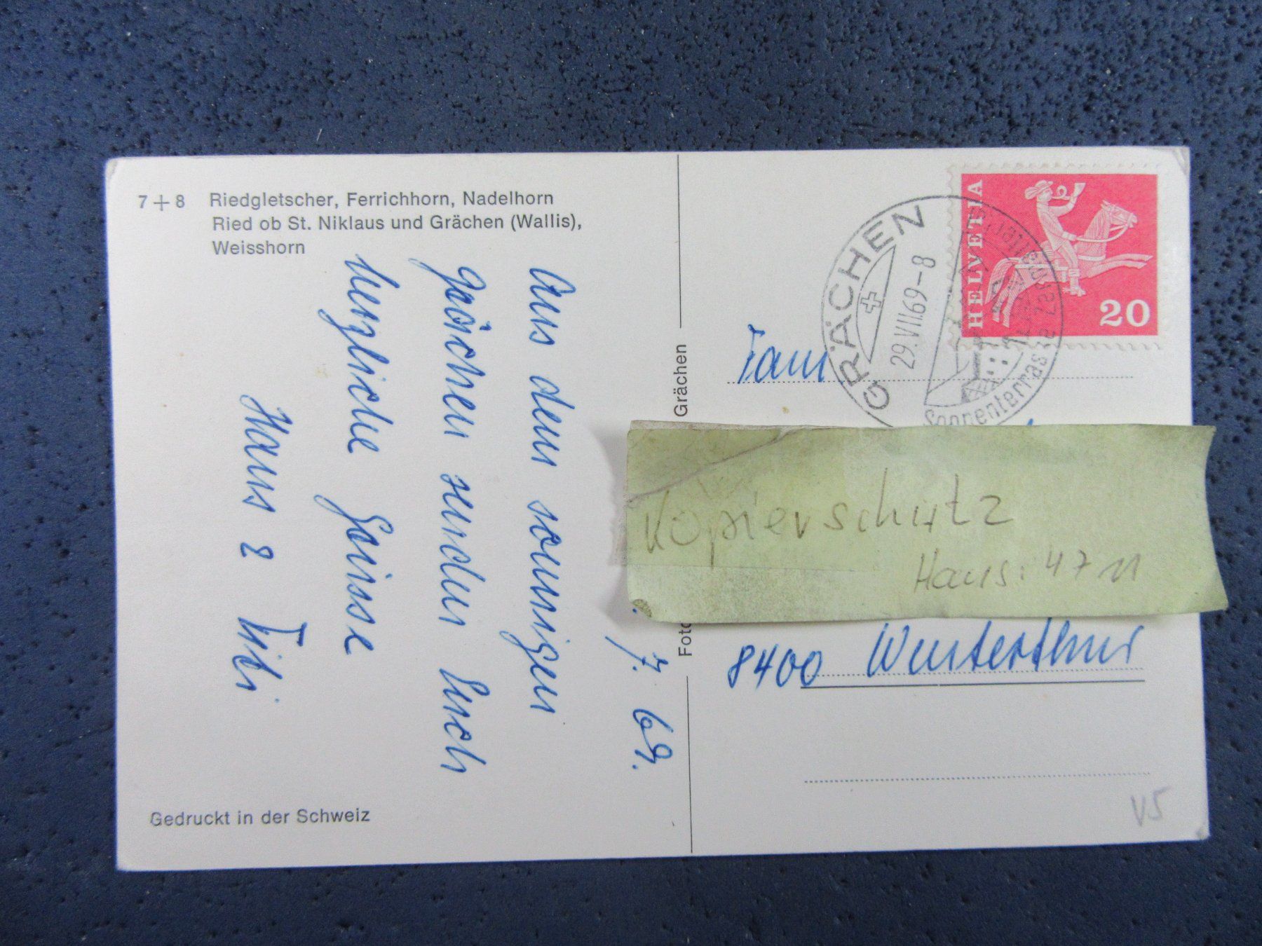 RIEDGLETSCHER RIED OB ST.NIKLAUS GRÄCHEN VS AK 1969 (Gebraucht) in Ettingen für CHF 1 – mit ...